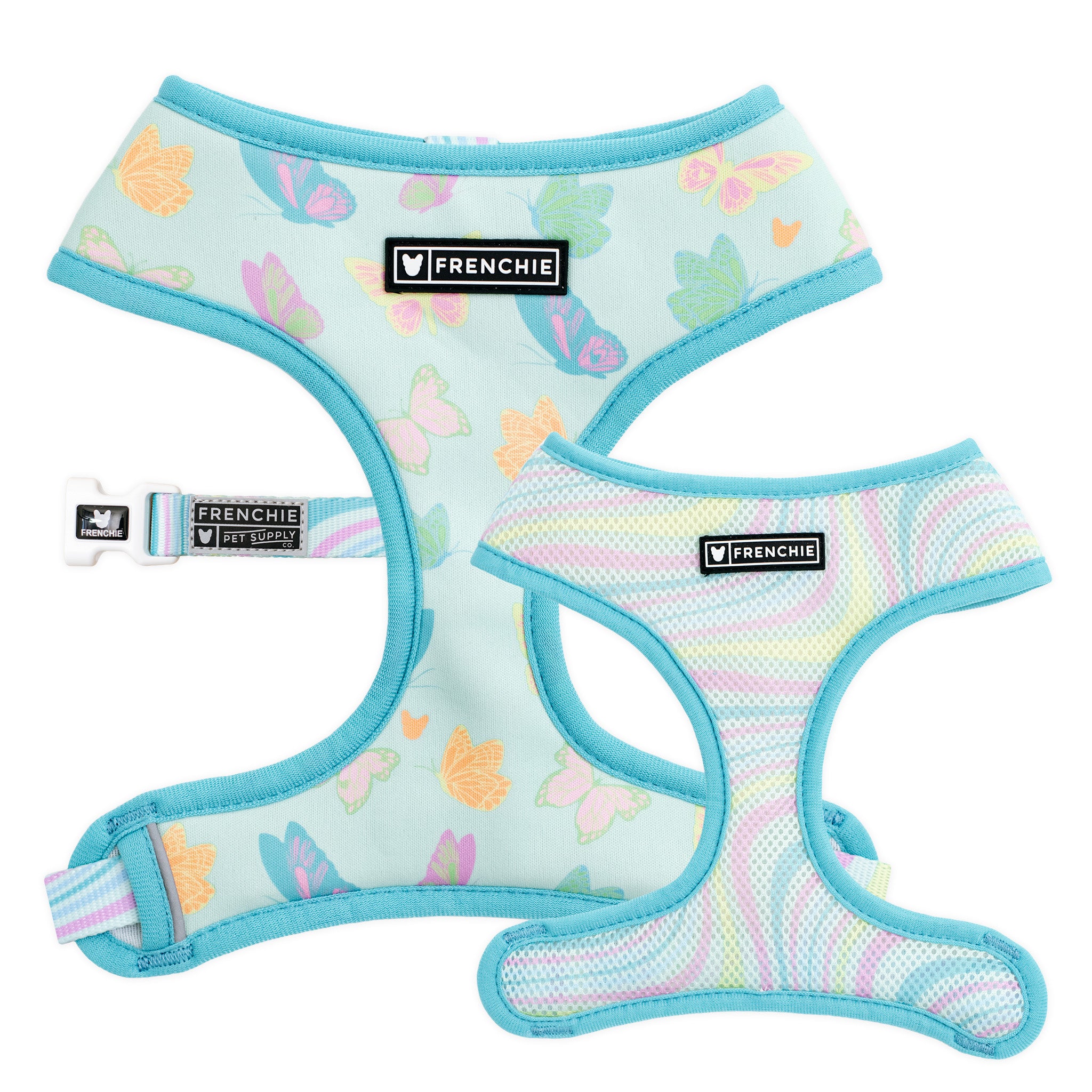 Frenchie Duo Reversible Harness - Pastel Butterfly – Frenchie Bulldog
